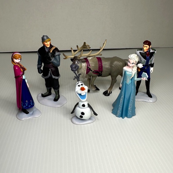 Disney | Toys | Disney Parks Frozen Figurescake Topper Set Of 6 Anna ...